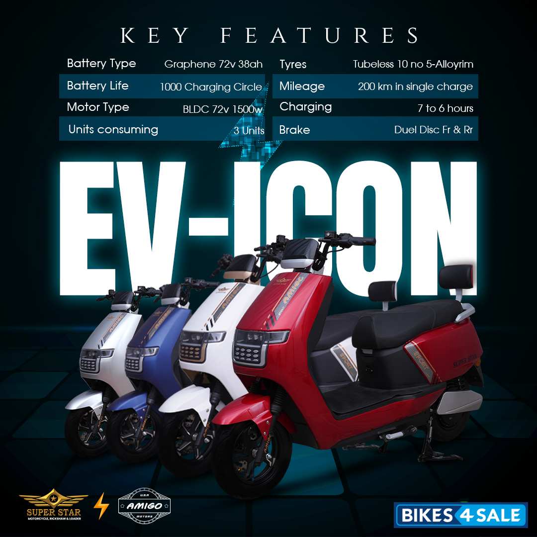 Super Star EV-Icon Electric Scooter Price, Specs and Features - Bikes4Sale